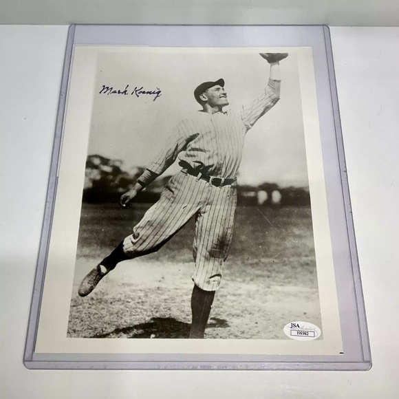 Accents | Mark Koenig Autographed Black White Photo Jsa Certificate I ...